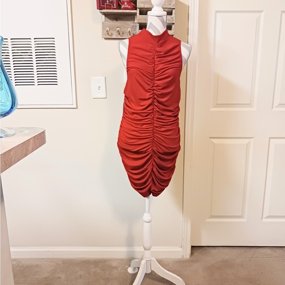 AX Paris | Dresses | Ax Paris Dressesax Paris High Neck Ruched Bodycon ...